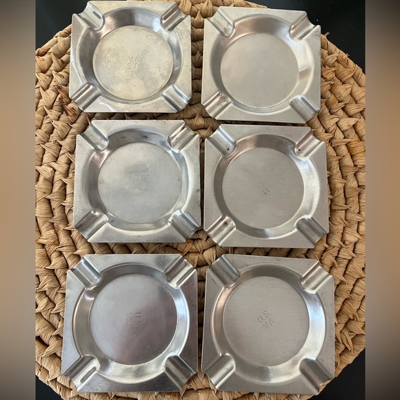 American Vintage | Other | Silver Vintage 4x4 Us Va Ashtrays | Poshmark